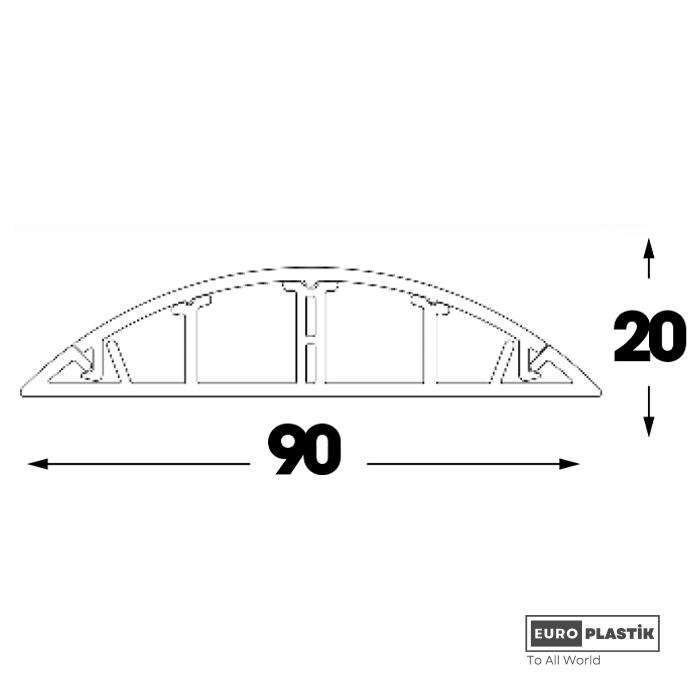 90 x 20 Floor Type PVC Cable Trunking | EURO Plastik