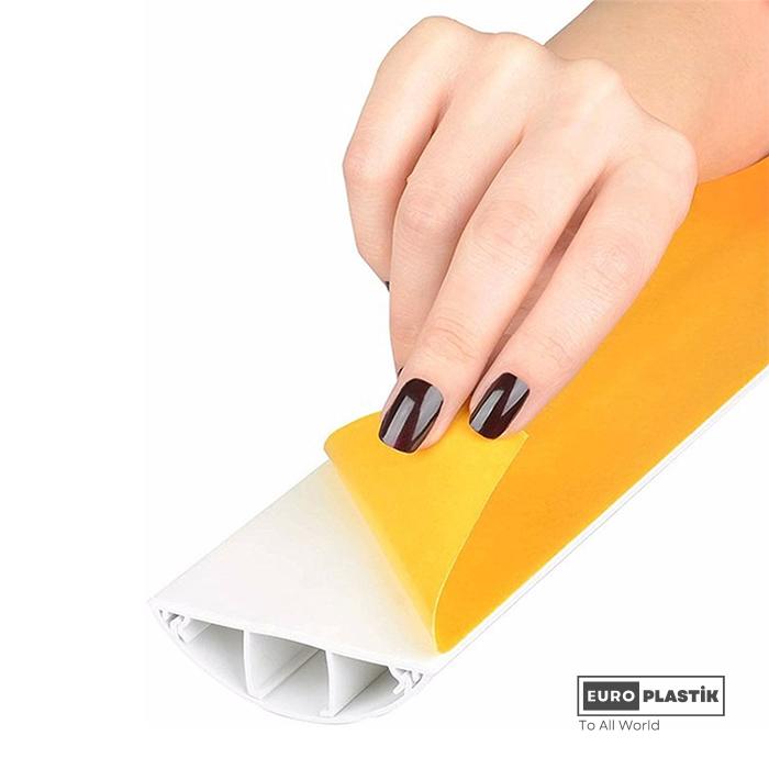 90 x 20 Floor Type PVC Cable Trunking Adhesive | EURO Plastik