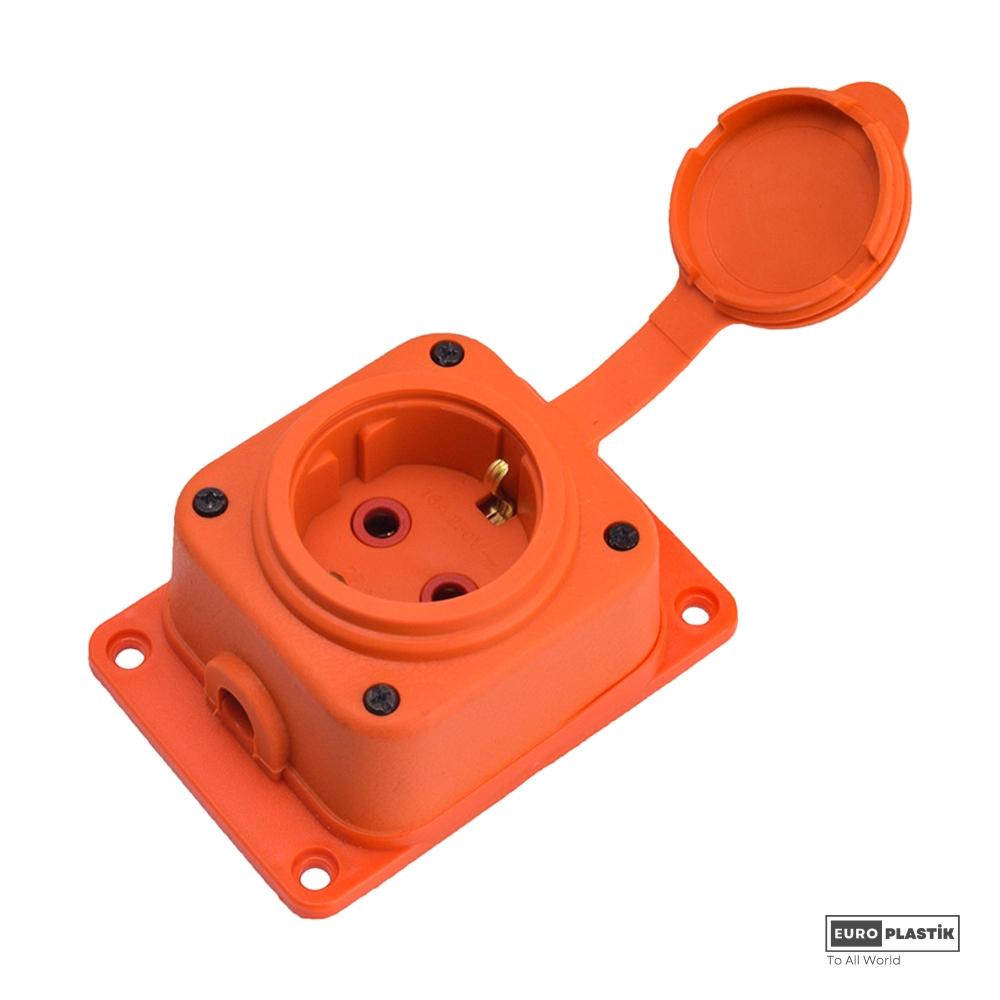 1x16A Monophase Earthed Wall Socket | EURO Plastik